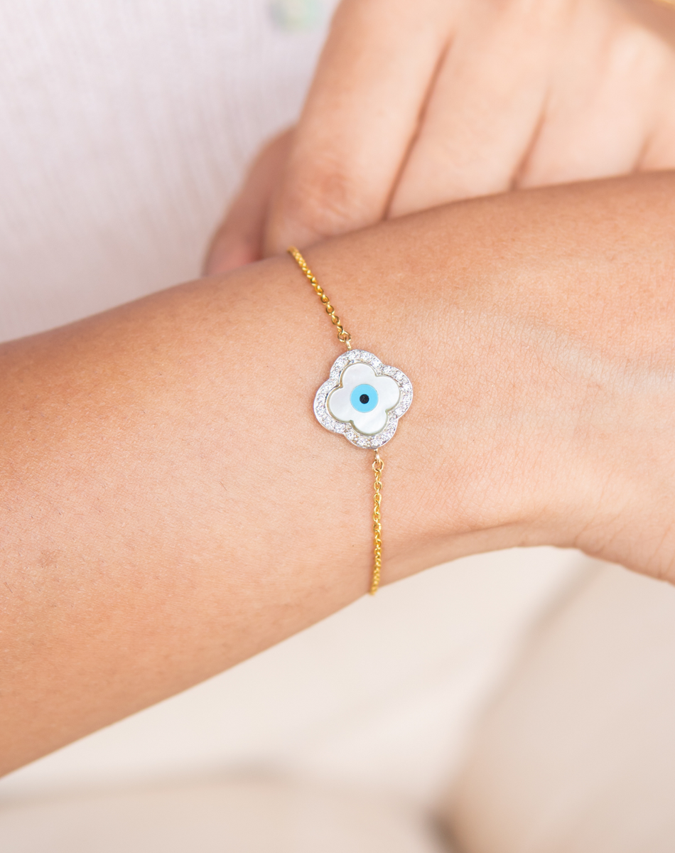Buy Clover Evil Eye Diamond Bracelet Online | STAC Fine Jewellery