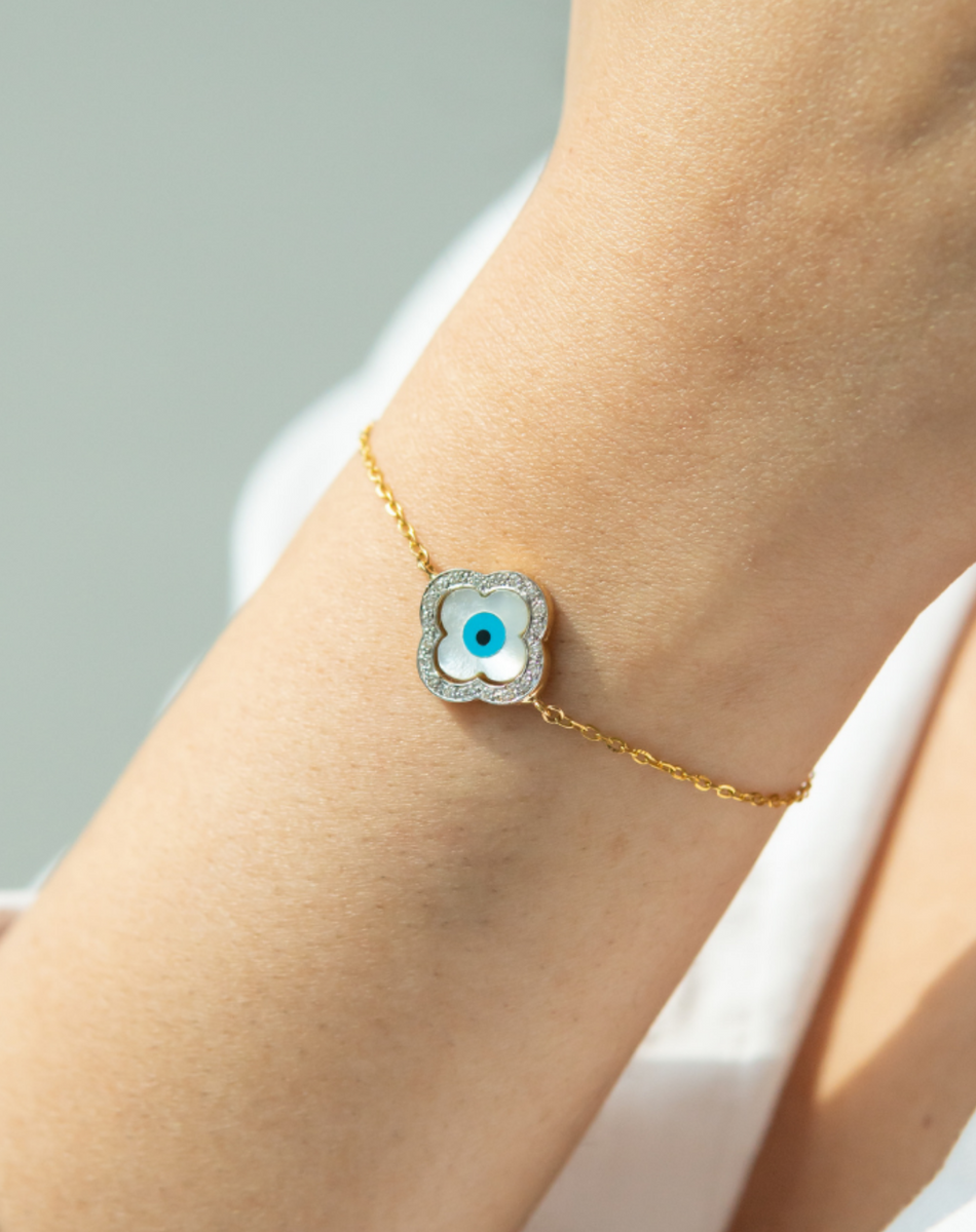 Buy Clover Evil Eye Diamond Bracelet Online | STAC Fine Jewellery